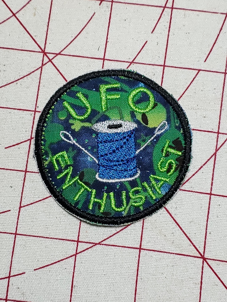 UFO ENTHUSIAST PATCH - First Ever Machine Embroidery - Completed ...