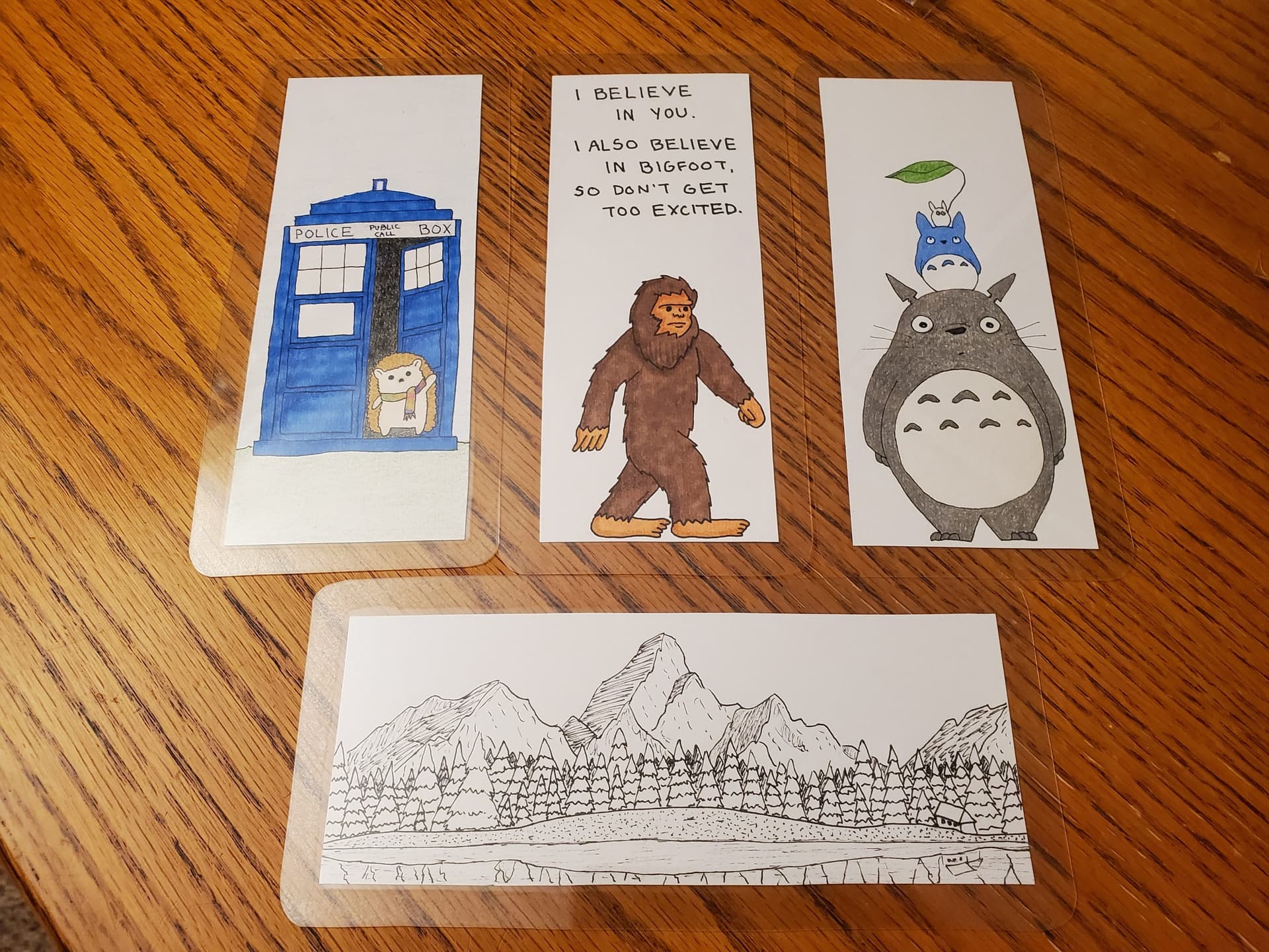 TARDIS, Bigfoot, Totoro, and Landscape Bookmarks - Completed Projects ...